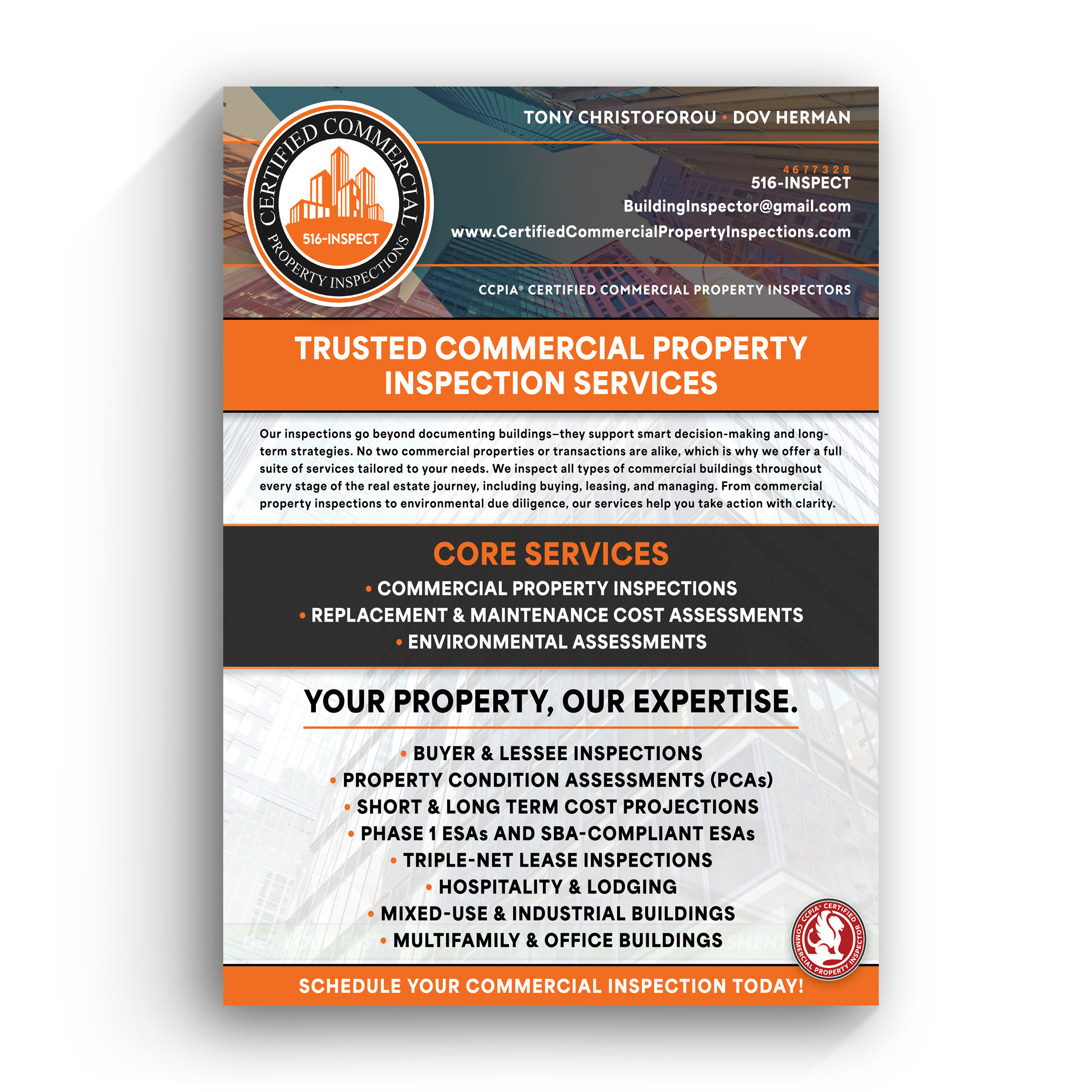 Commercial Property Inspector Logos & Marketing Materials Showcase - CCPIA