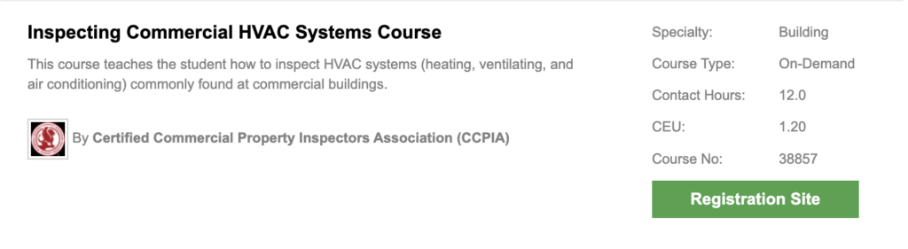 ICC Approves CCPIA's Inspecting Commercial HVAC Systems Course - CCPIA