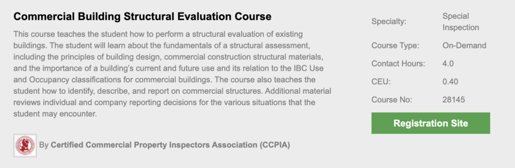 ICC Approves CCPIA's Commercial Building Structural Evaluation Course ...