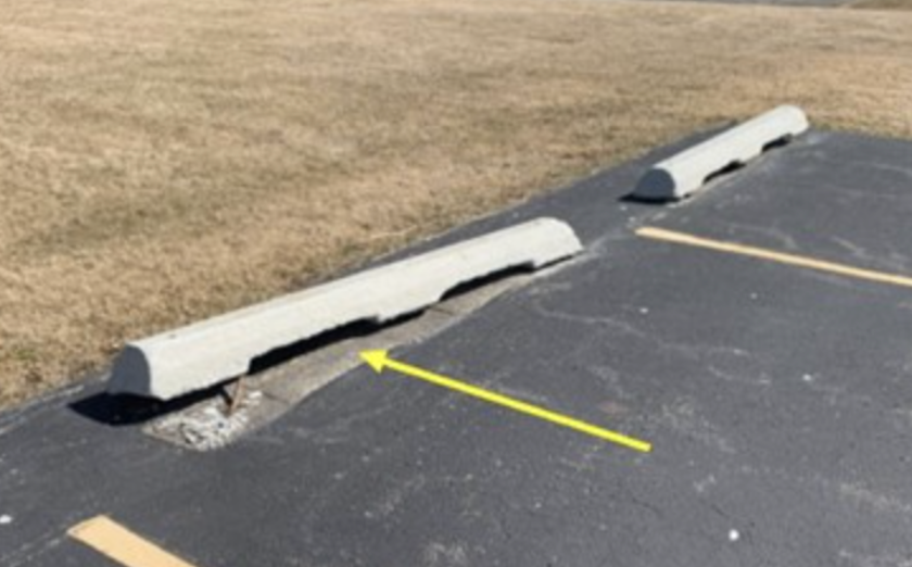 Damaged or Missing Parking Curbs or Logs - Certified Commercial ...